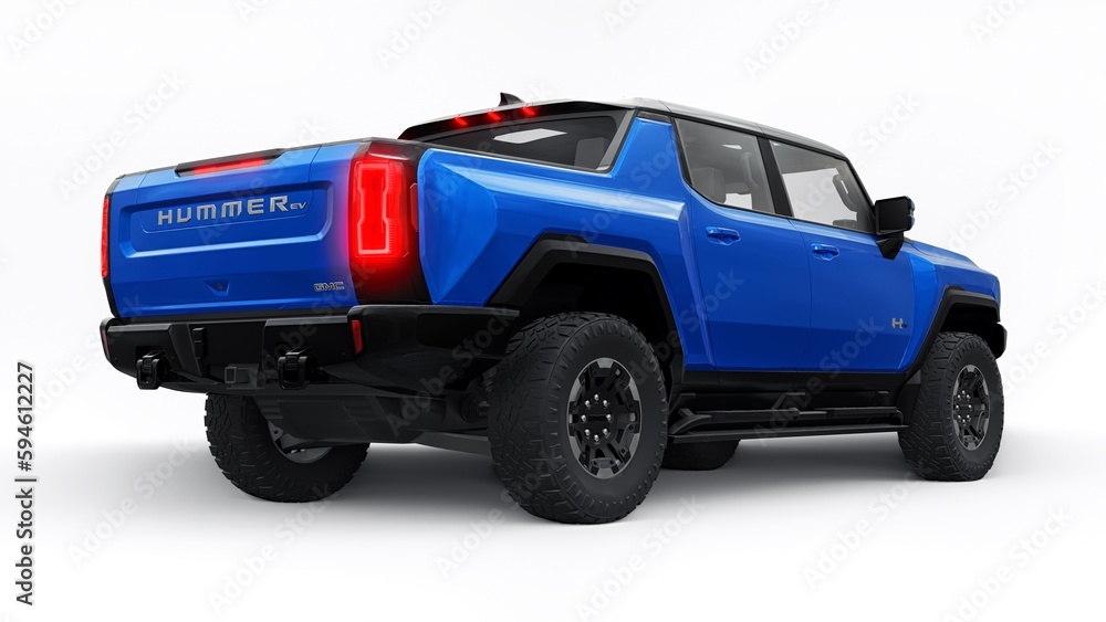 San Diego, USA. April 14, 2023. GMC Hummer EV 2022 is an all-electric ...