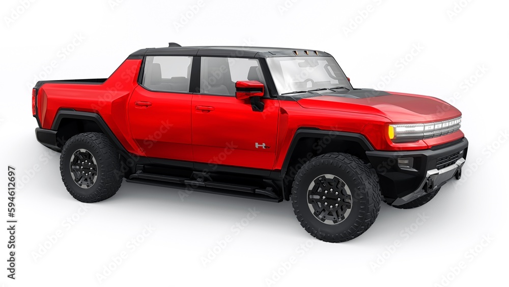 San Diego, USA. April 14, 2023. GMC Hummer EV 2022 is an all-electric ...