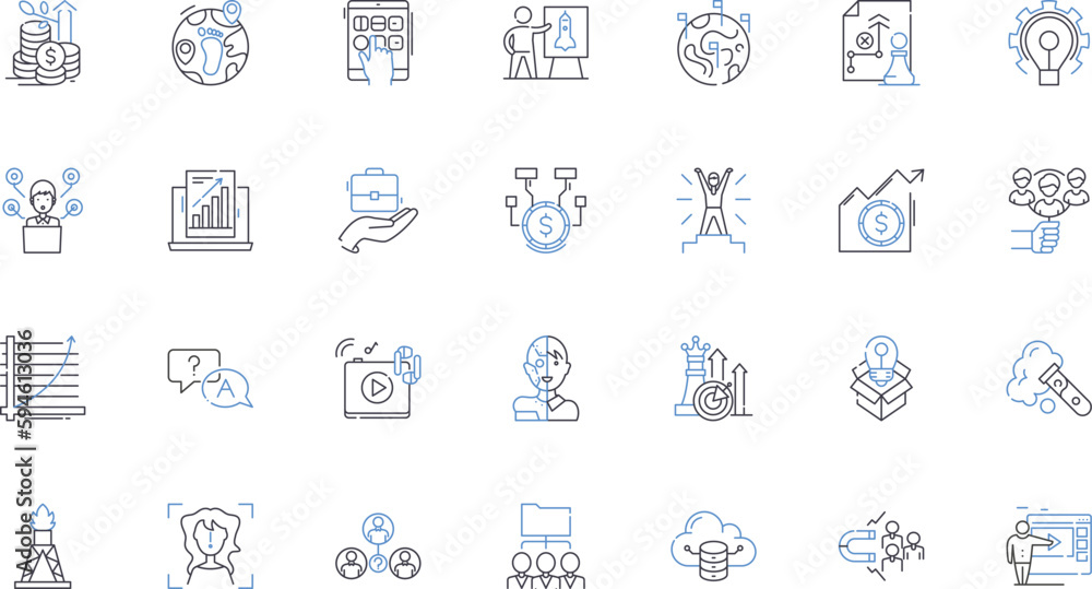 Advancement tools line icons collection. Progression, Advancement ...