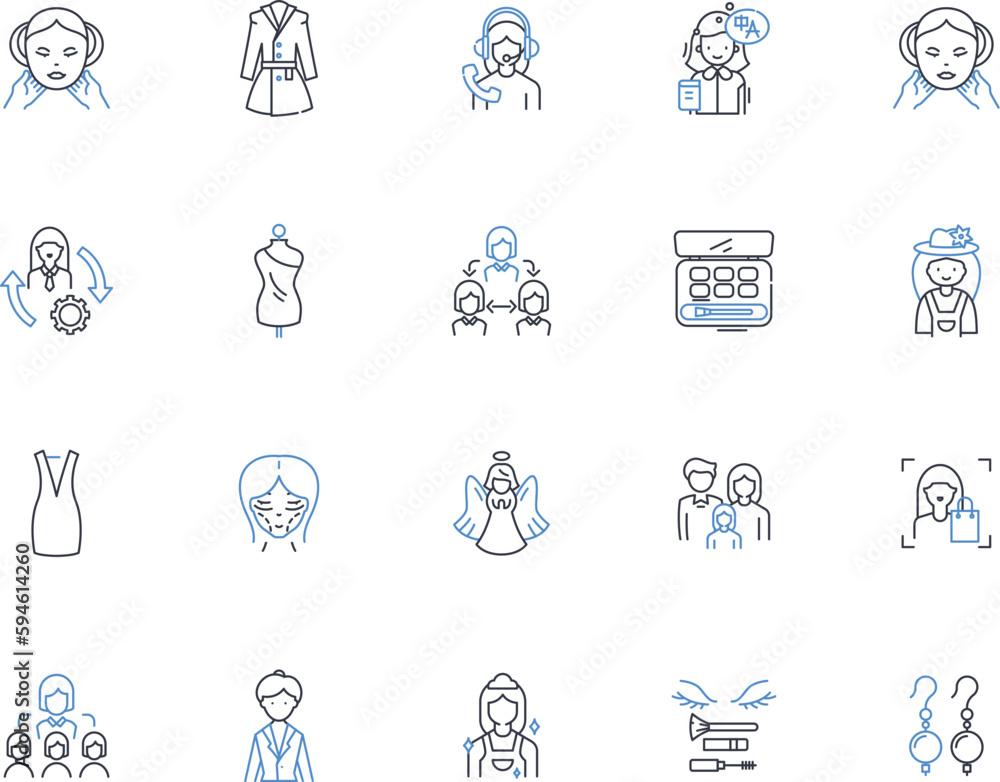 Niece line icons collection. Love, Family, Joy, Happiness, Adventure ...