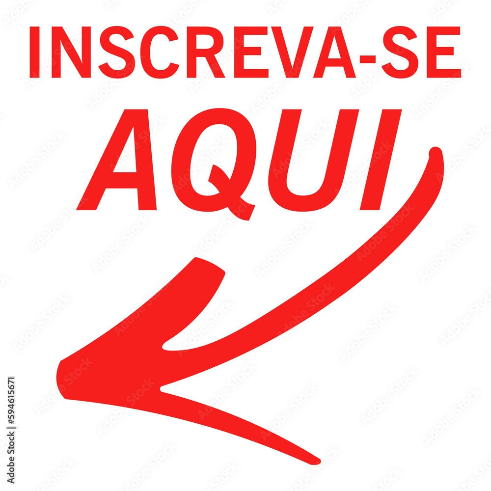 Inscreva aqui, seta indicativa com frase de inscreva-se aqui, vetor ...