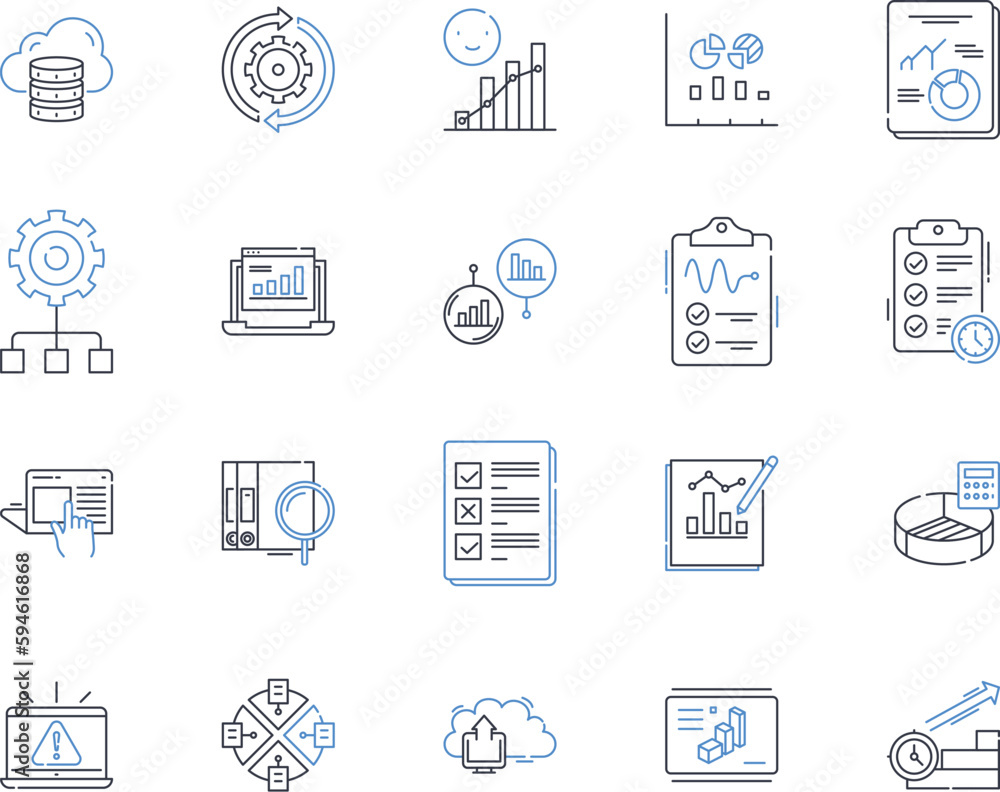 Reports and hardware line icons collection. Analytics, Benchmarking ... Reports and hardware line icons collection. Analytics, Benchmarking ...