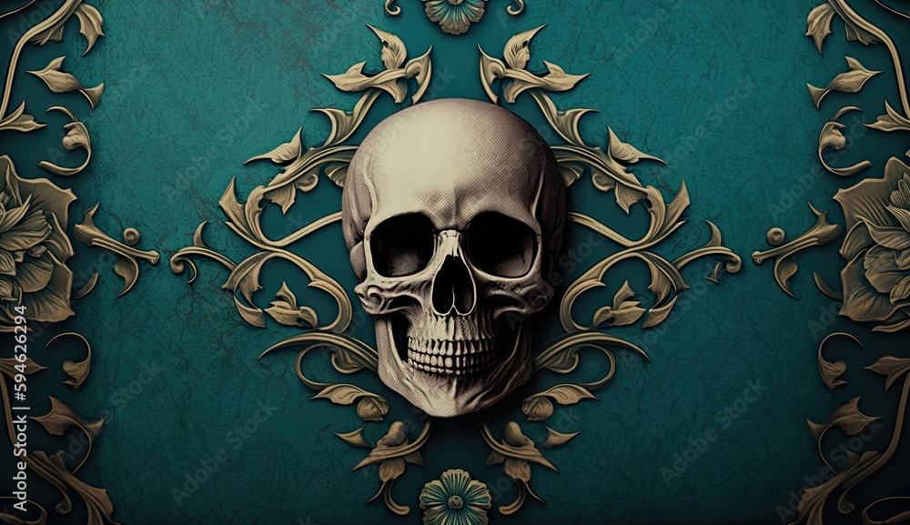 Skull Background in the Chic Adorned Socialite Style - Beautiful Skull ...