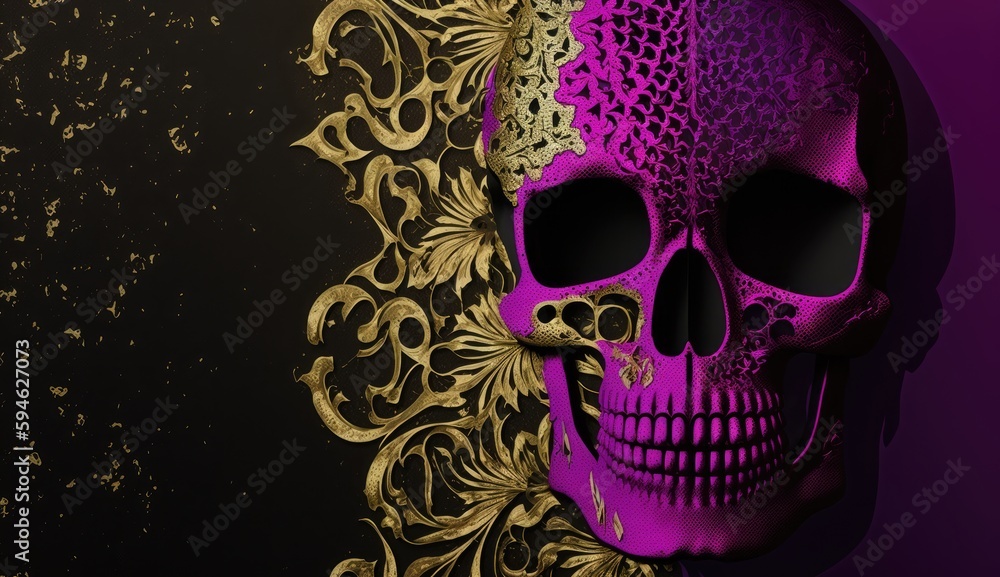 Skull Background in the Chic Adorned Socialite Style - Beautiful Skull ...