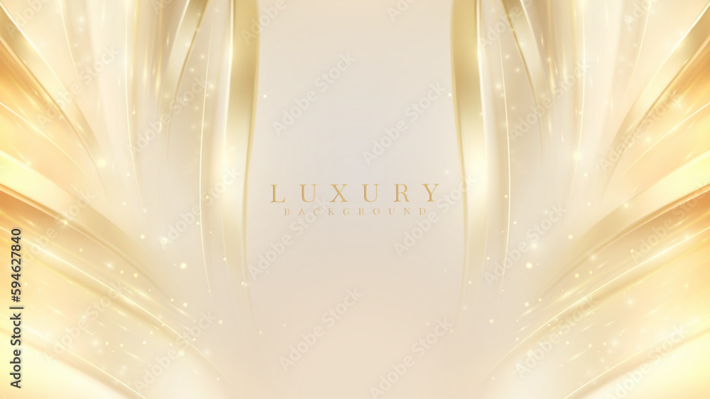 Abstract luxury cream background with gold light effects. Stock Vector ...