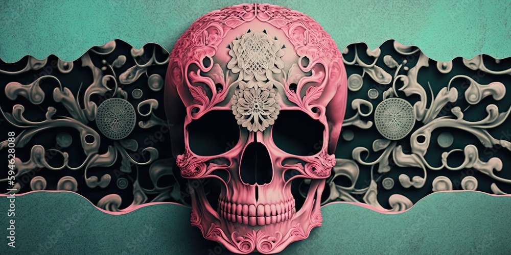 Skull Background in the Chic Adorned Socialite Style - Beautiful Skull ...