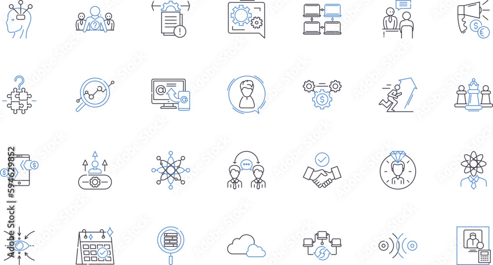 Human talents line icons collection. Creativity, Intelligence, Empathy ...