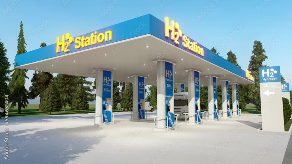 Hydrogen charging gas station. Hydrogen Refueling The Car On The ...