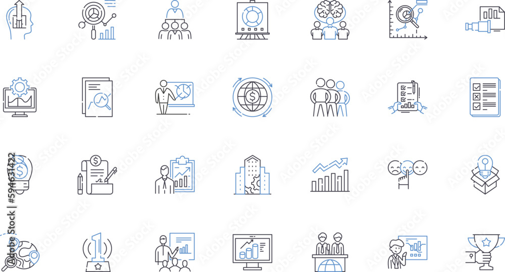 Project research line icons collection. Analysis, Experimentation, Observation, Inquiry, Survey ...