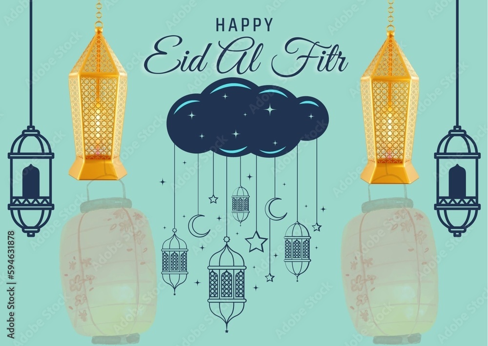 Eid Mubarak English Typography. Eid ul-Fitr, Eid ul-Adha. Religious ...