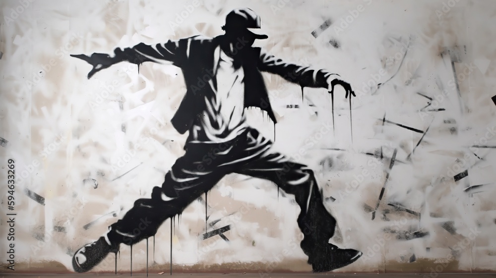 AI Generated. AI Generative. Street art graffiti of dancing person ...