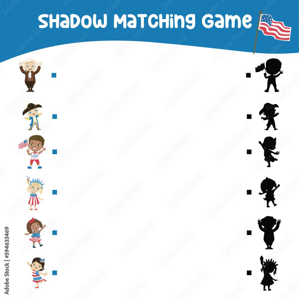 Find the correct shadow. Matching shadow game for children with the ...