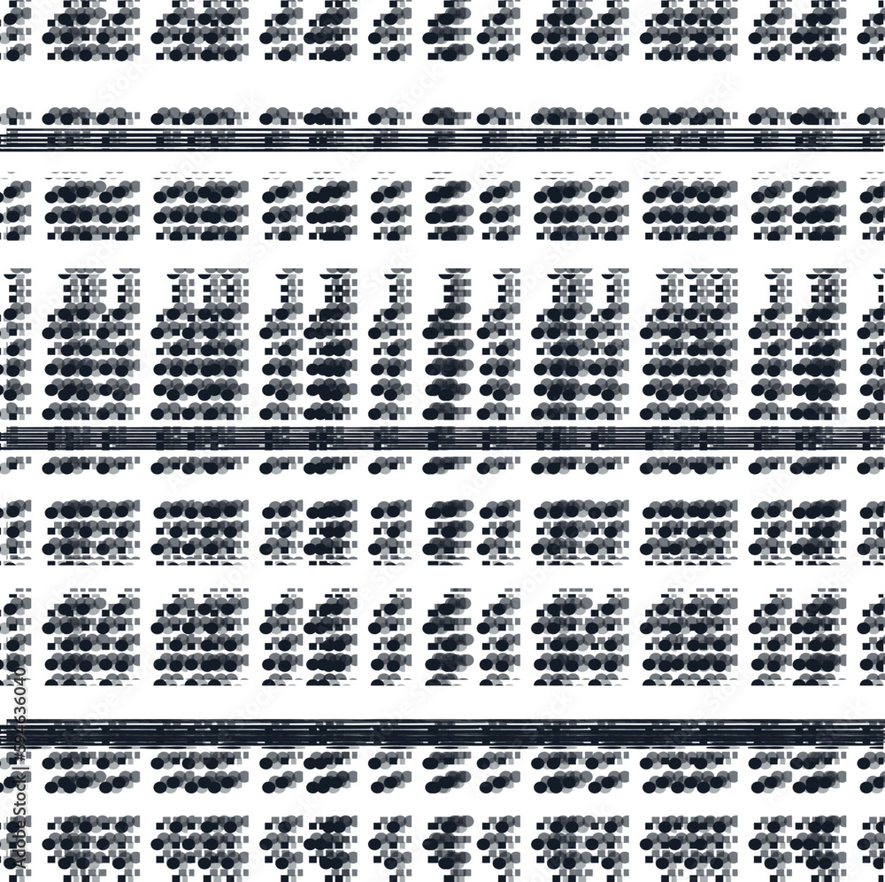 The monochrome pattern is a cluster of small spots, doubling in rows ...