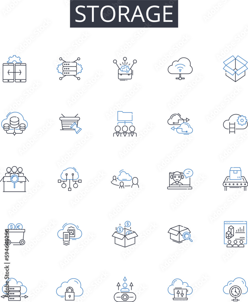 Storage line icons collection. Preservation, Safekeeping, Hoarding ...