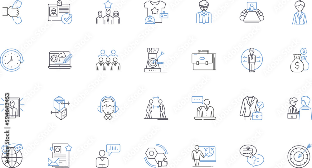 Vetor de Test-driven development line icons collection. Agile ...