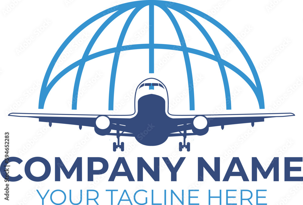 Airplane logistic logo, delivery logo, traveling logo, global freight ...