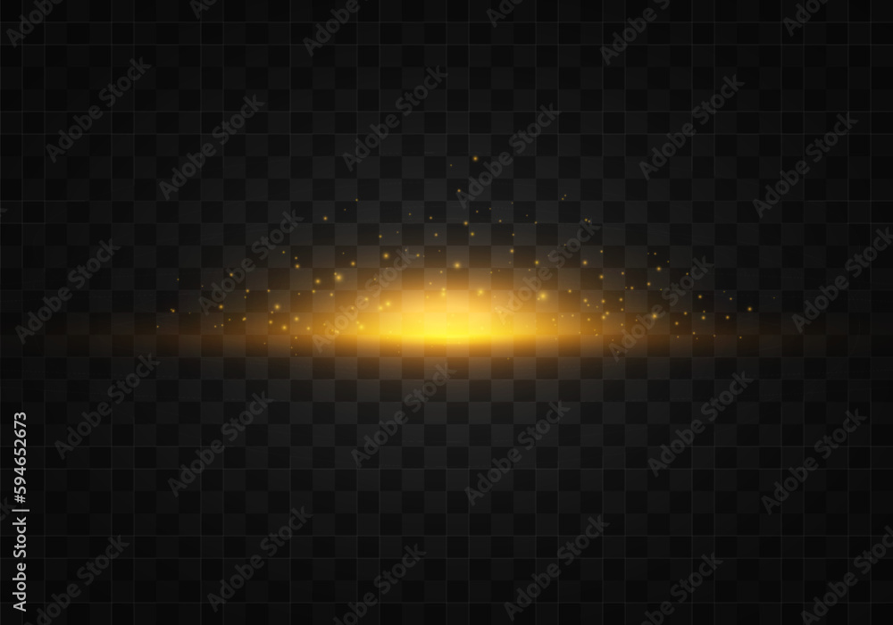 Sunlight with a special lens, flash effect on a transparent background ...