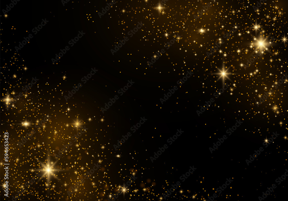 Yellow dust spark. Beautiful light flashes. Texture background abstract ...