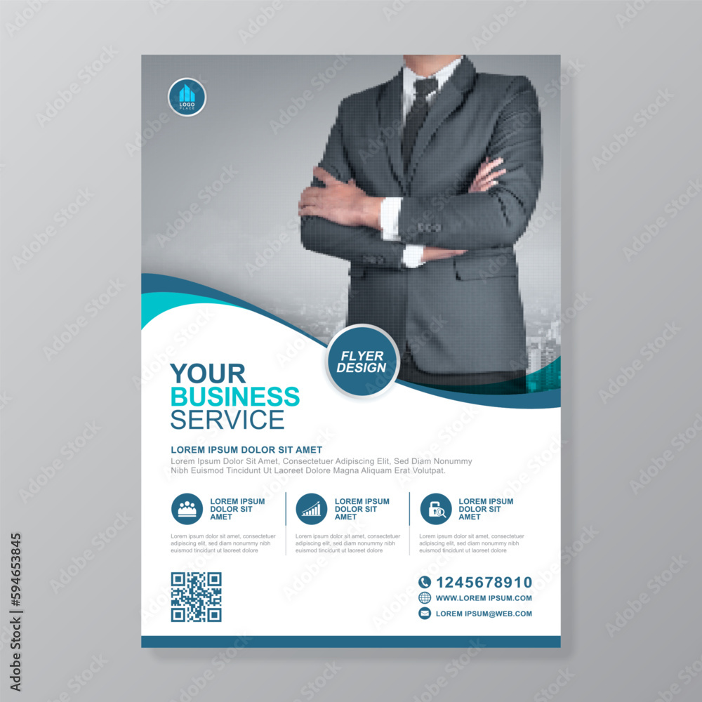 Corporate business cover page a4 flyer design template for print Stock ...