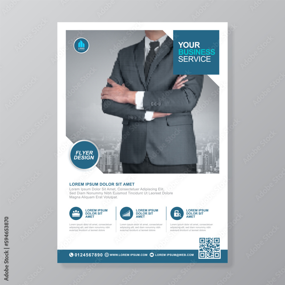 Corporate business cover page a4 flyer design template for print Stock ...