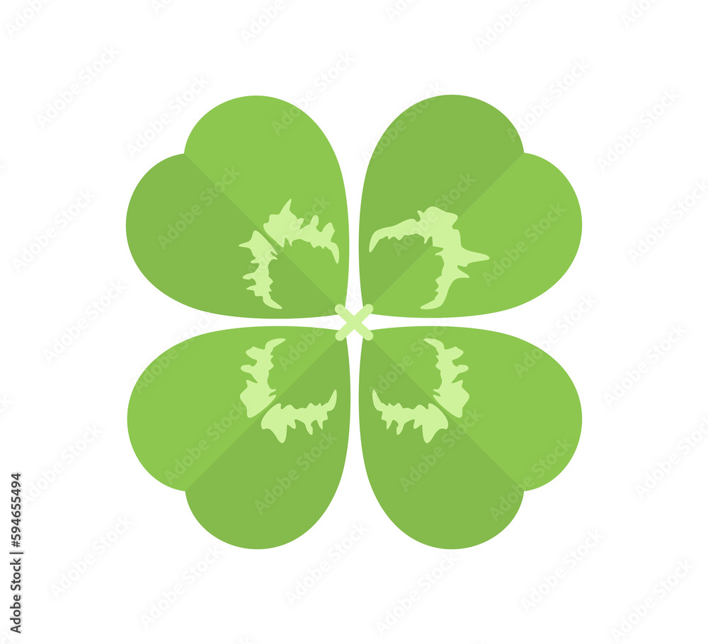 Four leaf clover. Green leaf clover, a symbol of good luck. Vector ...