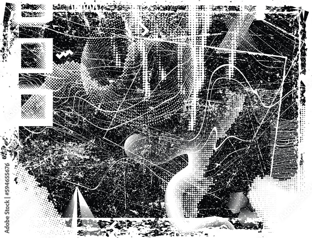 Glitch distorted grunge layer . Noise destroyed texture . Trendy defect ...