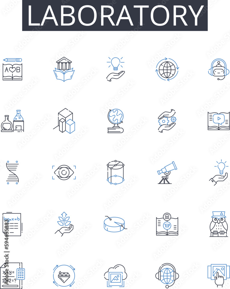 Laboratory line icons collection. Workshop, Studio, Classroom, Office ...