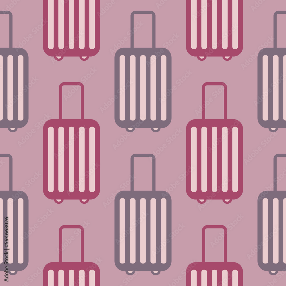 Travel luggage bags seamless pattern vector repeating background in ...