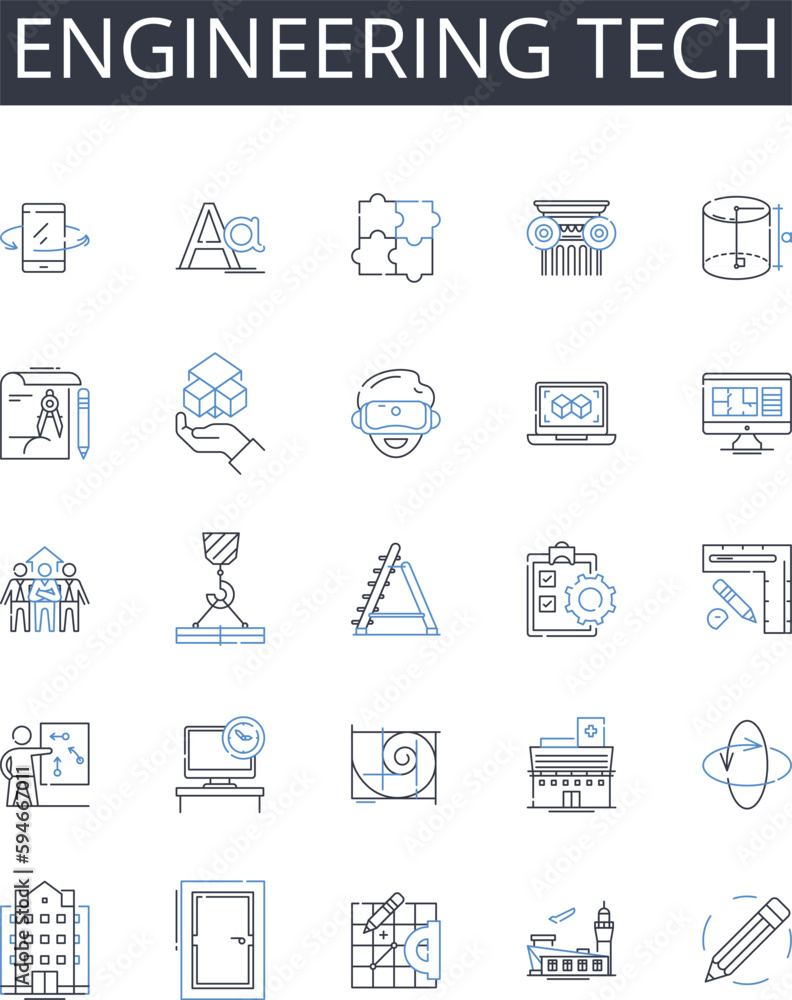 Engineering tech line icons collection. Accounting finance, Biology ...