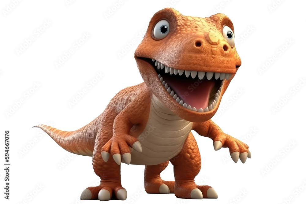 Cute Dinosaur Cartoon Acrocanthosaurus On Isolated Transparent ...