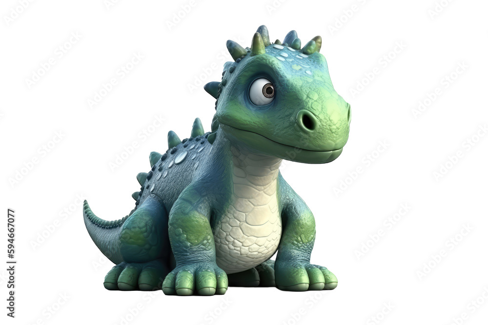 Cute Dinosaur Cartoon Iguanodon On Isolated Transparent Background, Png ...
