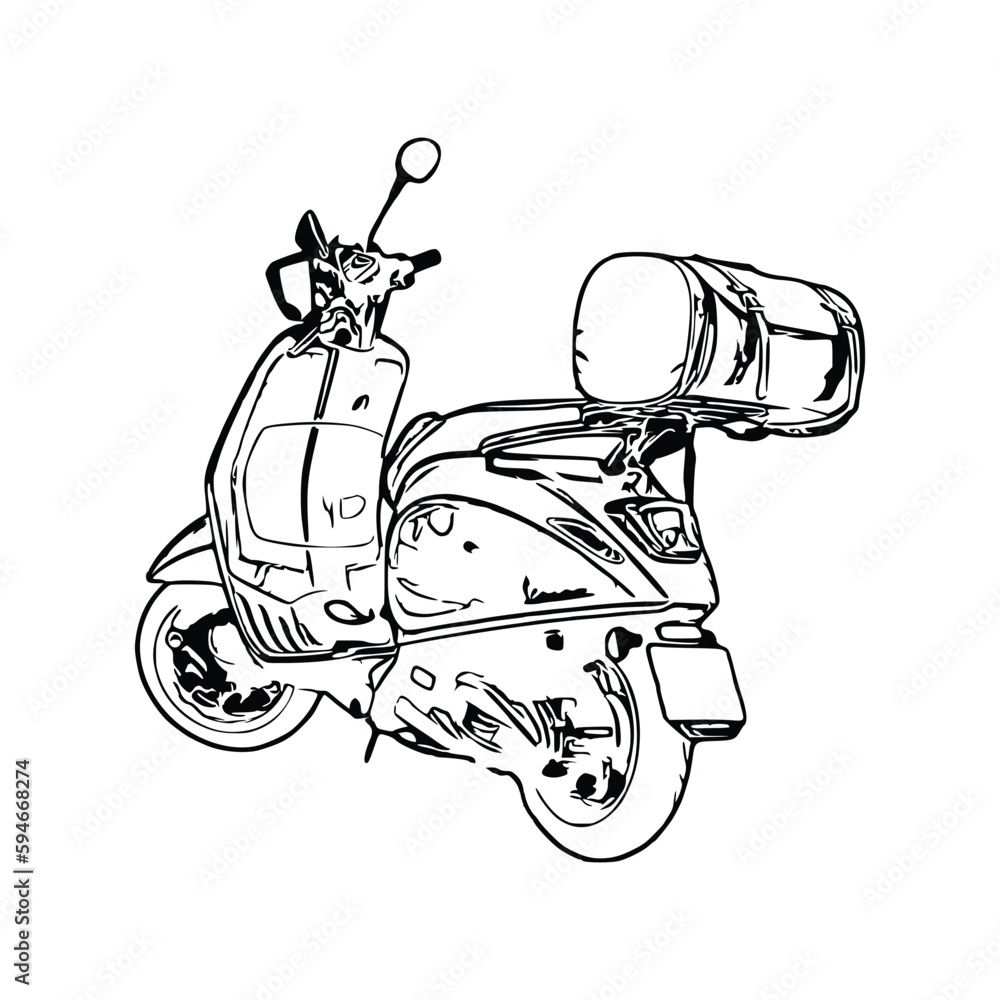 Motorcycle vector illustration, Motorcycle coloring page for book and ...