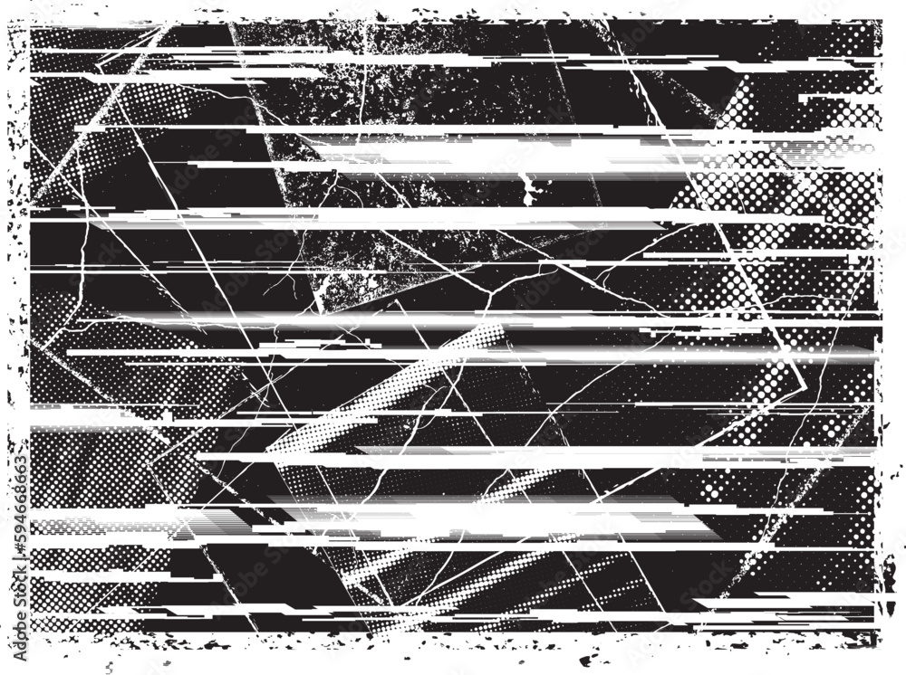 Glitch distorted grunge layer . Noise destroyed texture . Trendy defect ...