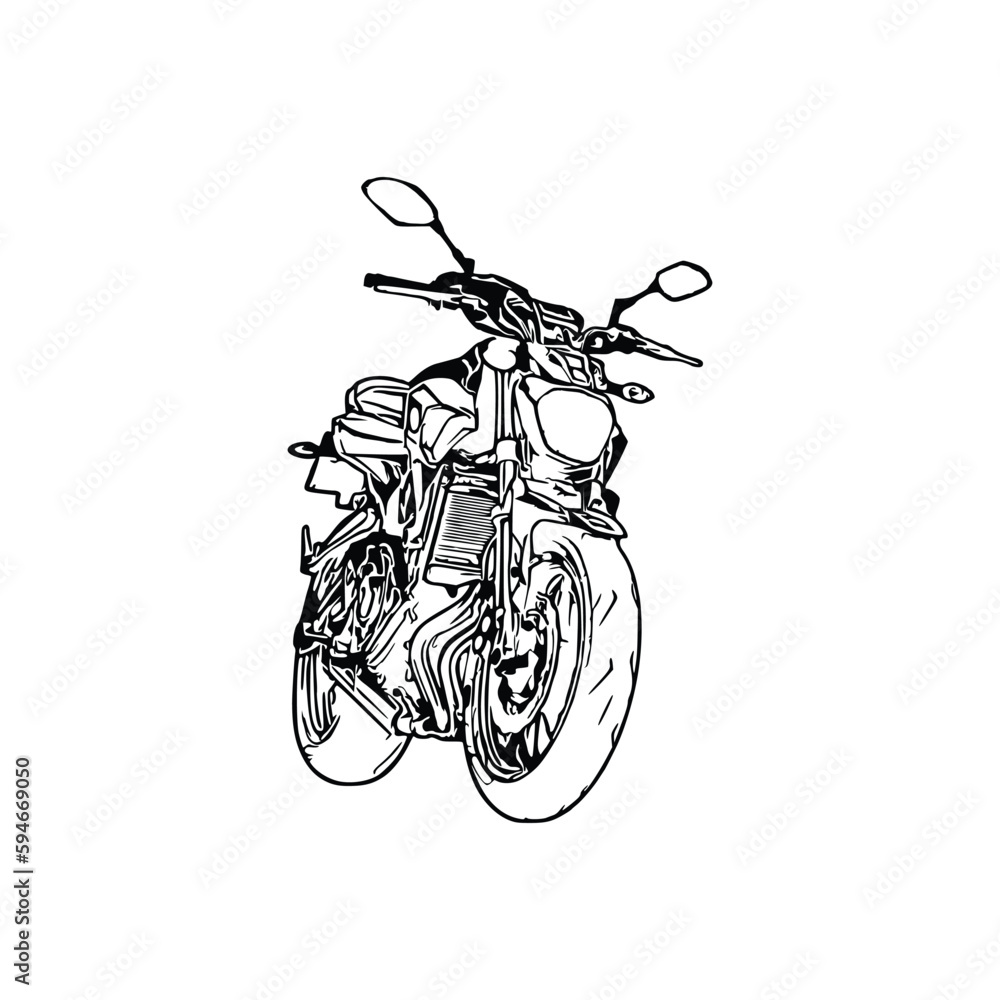 Motorcycle vector illustration, Motorcycle coloring page for book and ...