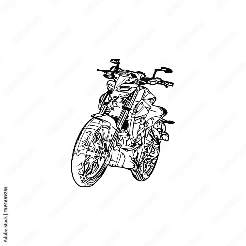 Motorcycle vector illustration, Motorcycle coloring page for book and ...