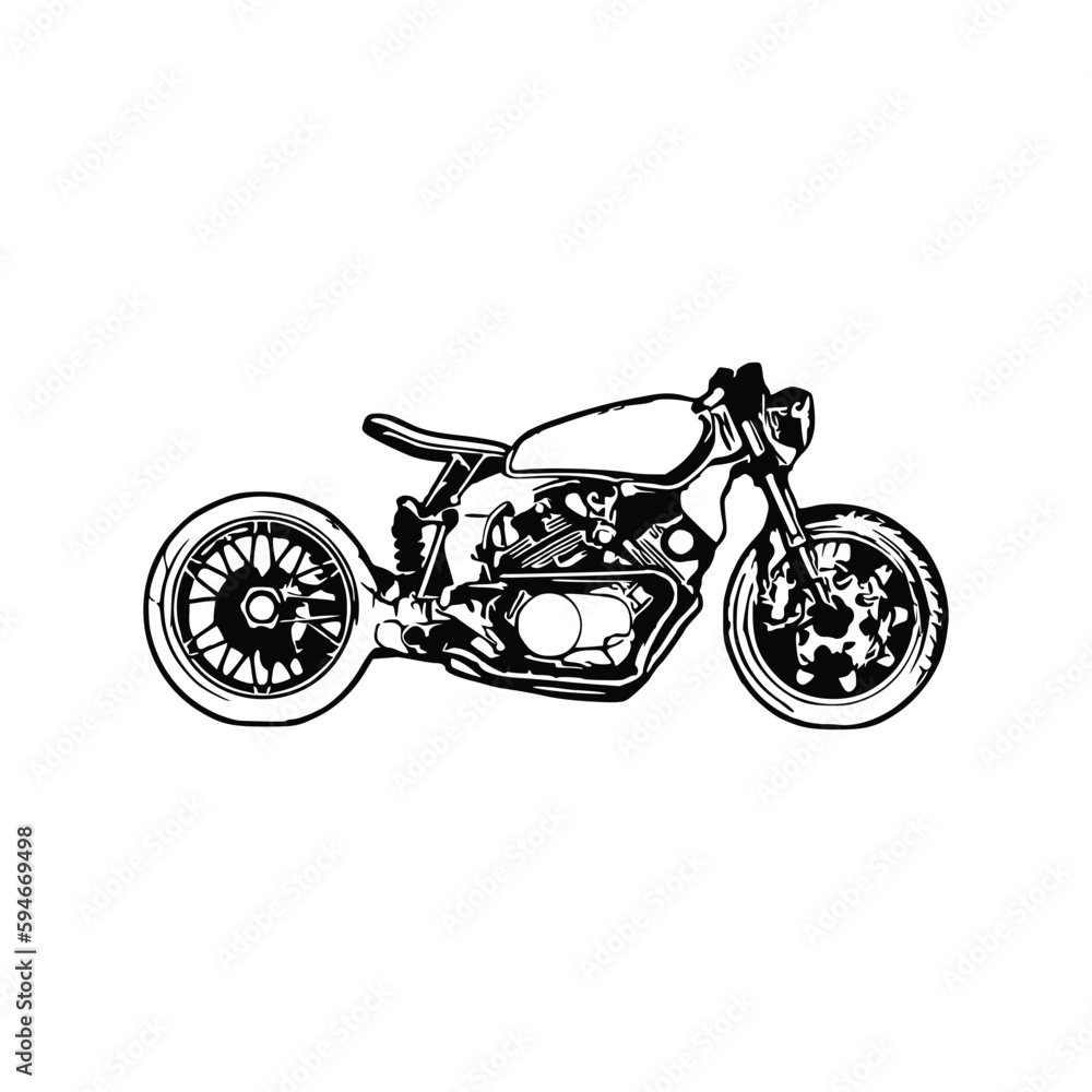 Motorcycle vector illustration, Motorcycle coloring page for book and ...