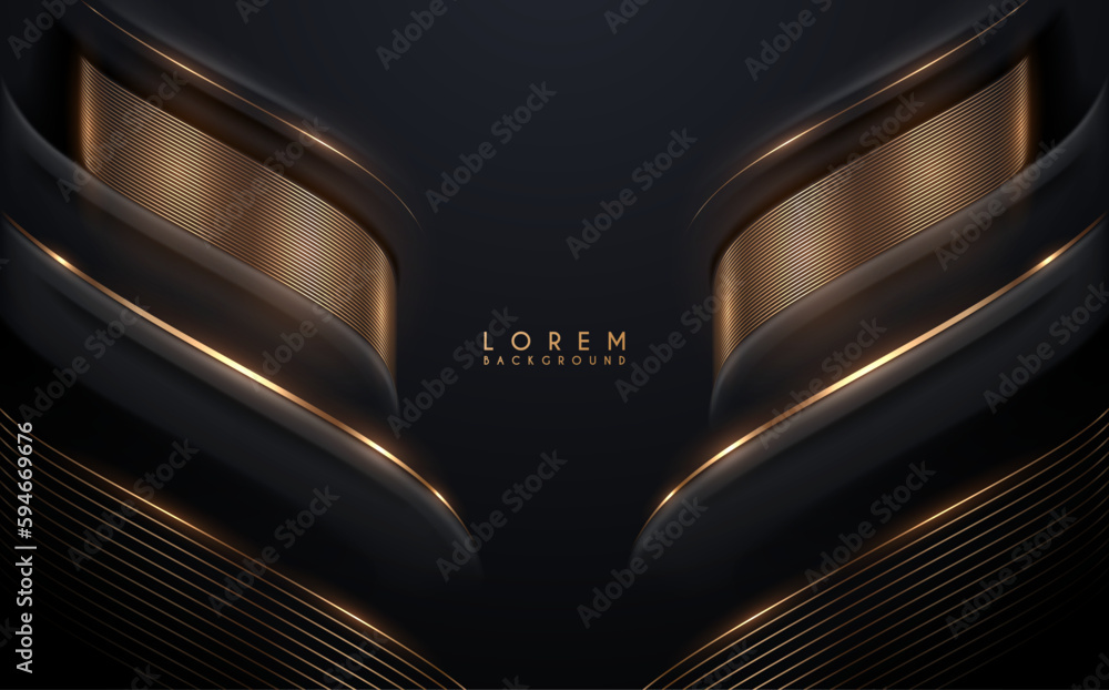 Abstract black and gold lines background Stock Vector | Adobe Stock