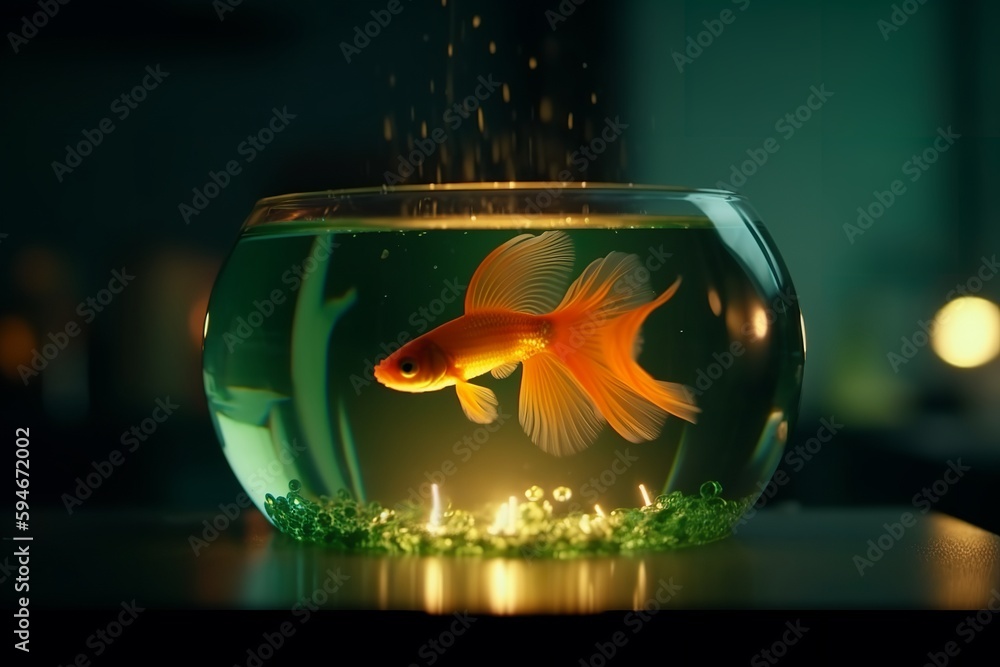 Fiery Goldfish Duo: A Spectacular Display of Green Flames in a Circular ...