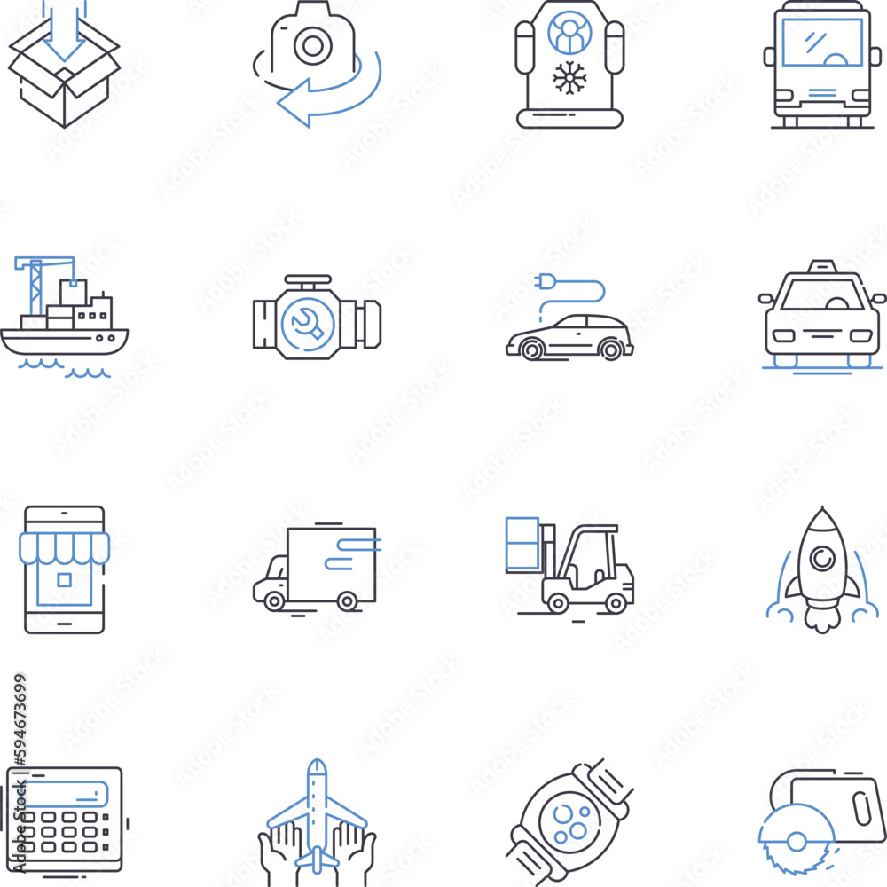 Implementations Line Icons Collection Execution Application Integration Deployment