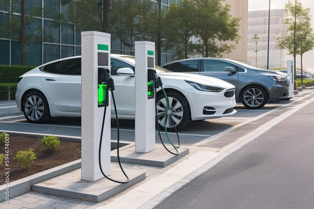 filling station for electric vehicles ,electric filling gun close-up ...