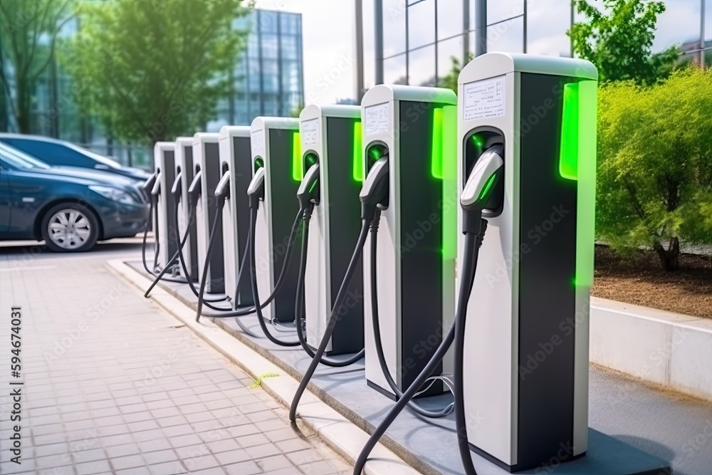 filling station for electric vehicles ,electric filling gun close-up ...