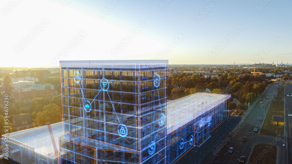 Aerial Drone Footage with VFX Concept: Building Construction Site Gets ...