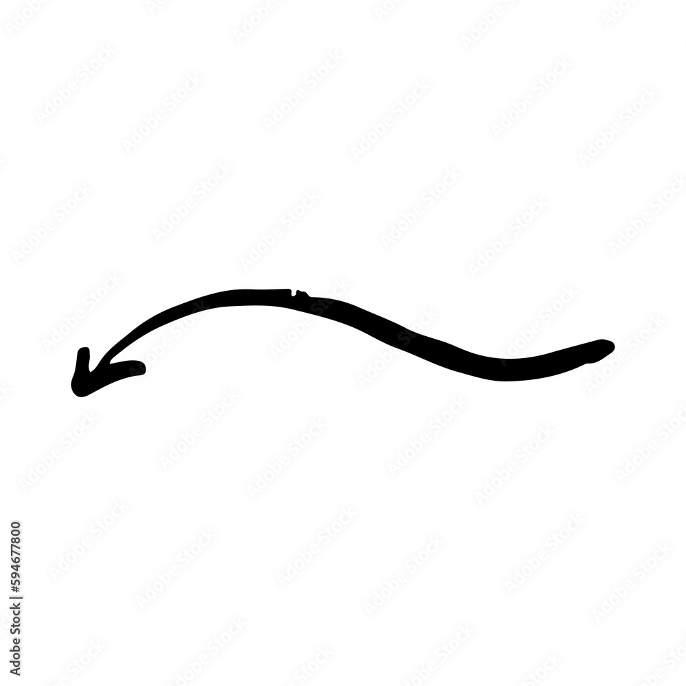 hand drawn arrow on transparent background. PNG Stock Illustration ...