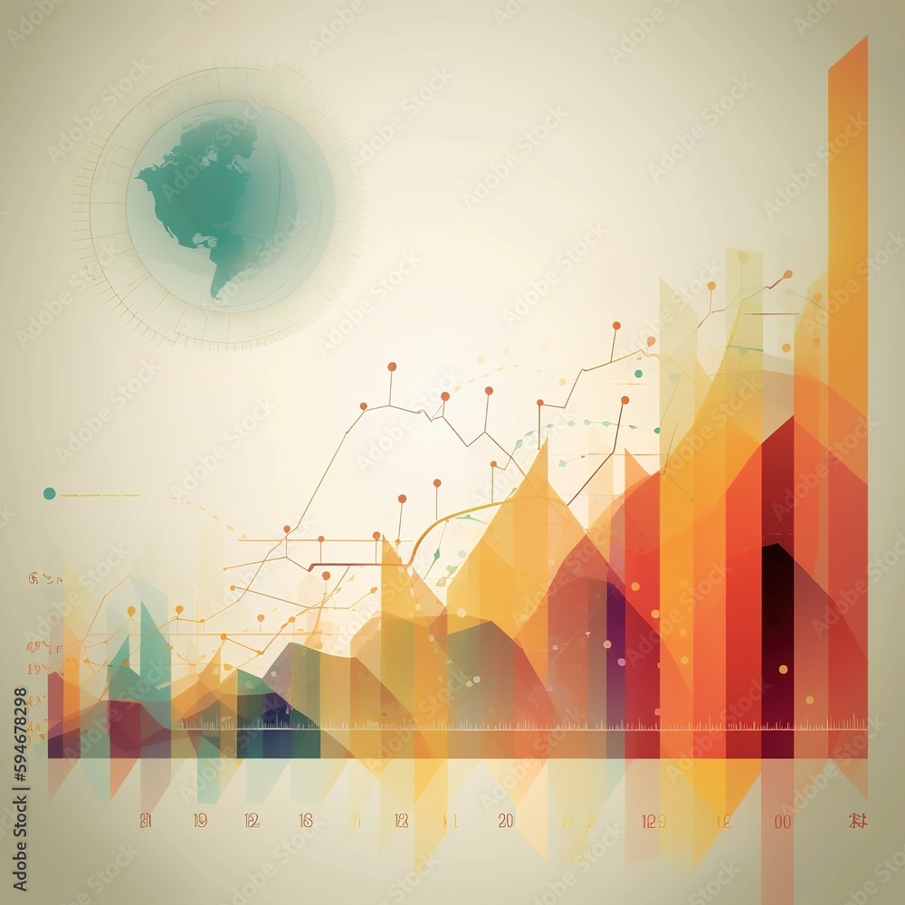 Business background with abstract financial graph. Editable on layers ...