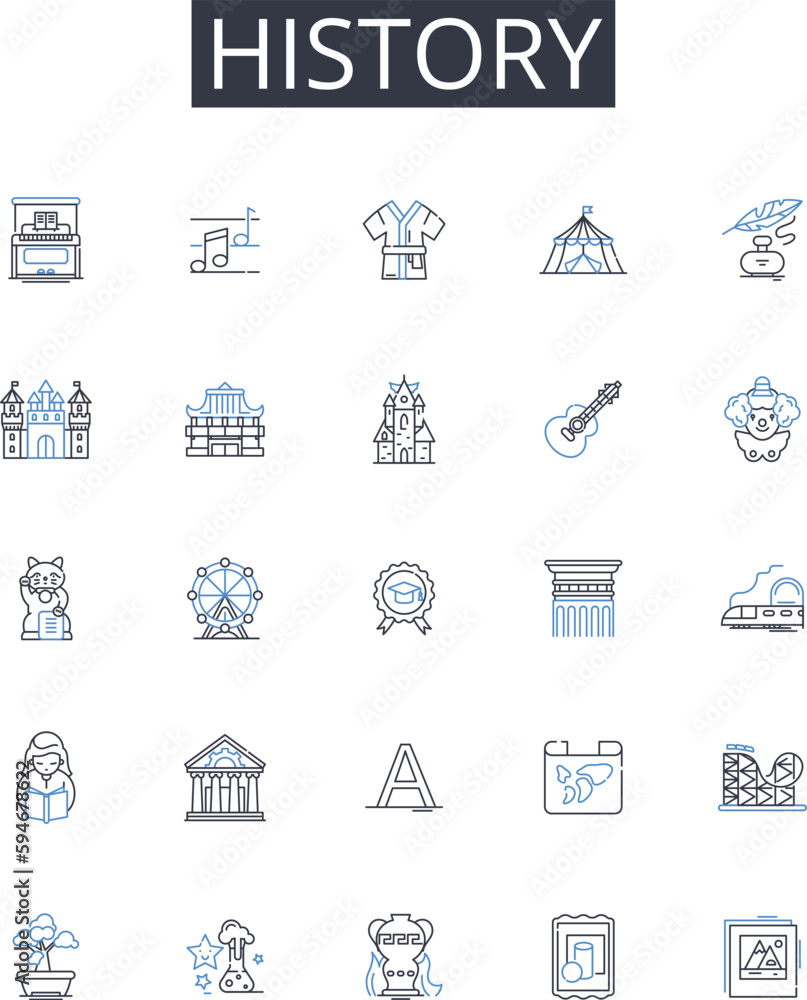 History line icons collection. Medicine, Wellness, Prevention ...