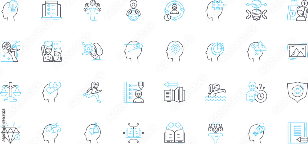 Revolutionary markets linear icons set. Innovation, Disruption ... Revolutionary markets linear icons set. Innovation, Disruption ...