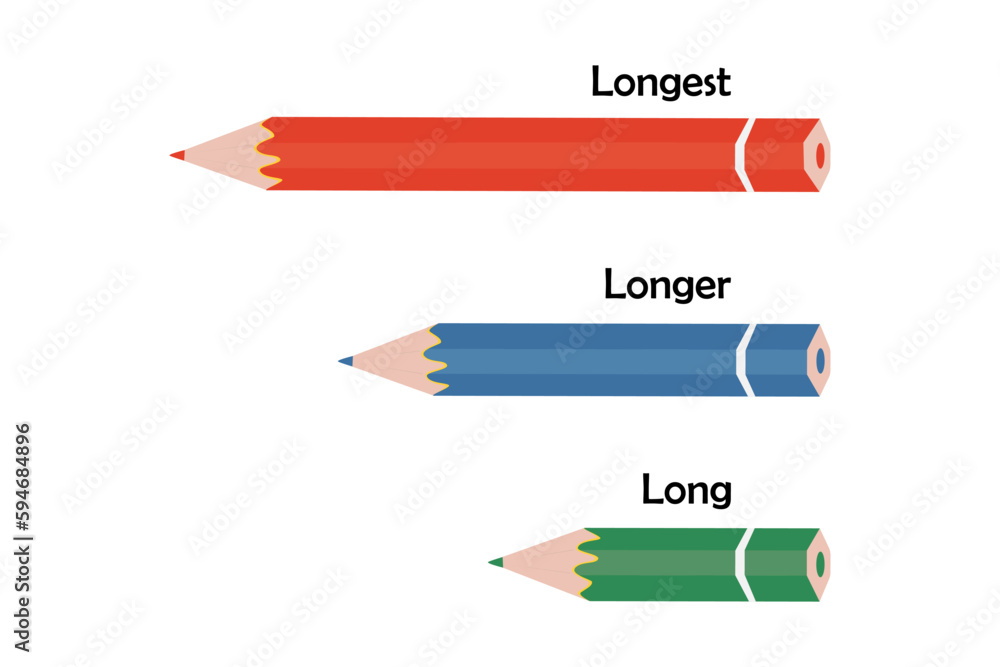 Colored pencils of different lengths, isolated on white background ... Colored pencils of different lengths, isolated on white background ...