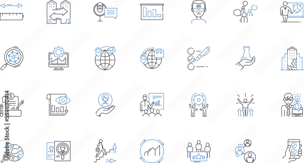 Advancement line icons collection. Progress, Evolution, Innovation ...