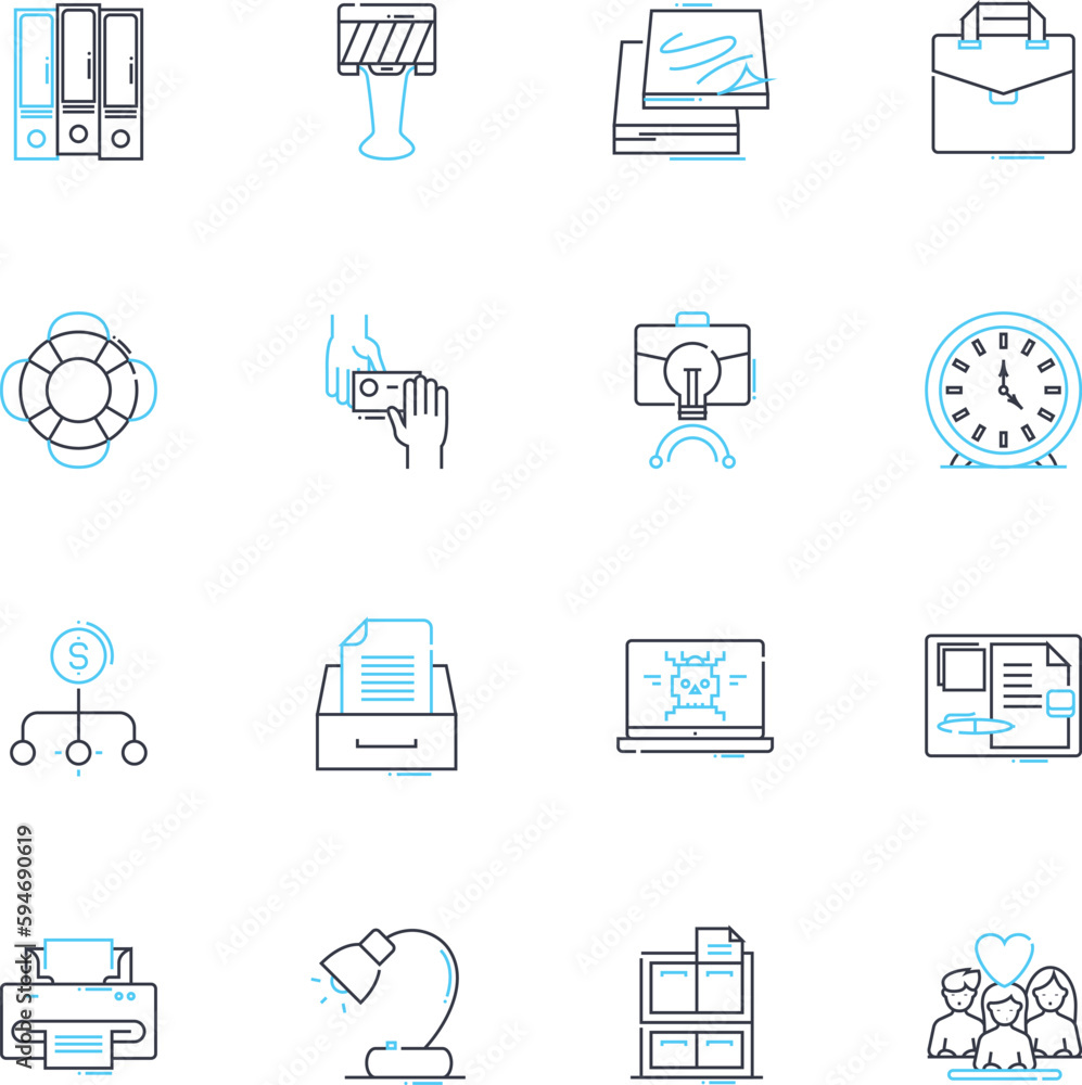 Company hierarchy linear icons set. Authority, Responsibility, Chain ... Company hierarchy linear icons set. Authority, Responsibility, Chain ...