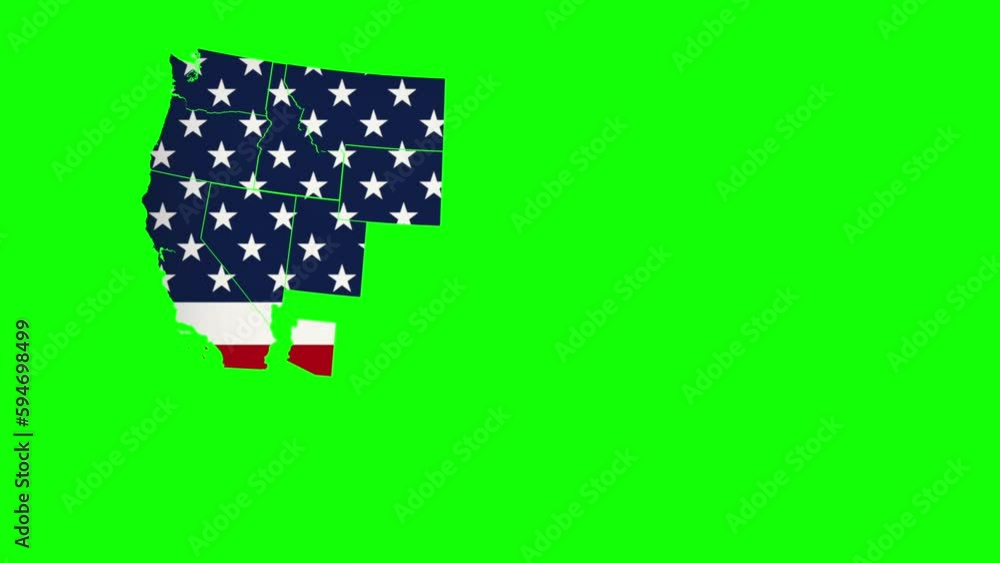 Animated 4K map of the United States of America showing the different ...